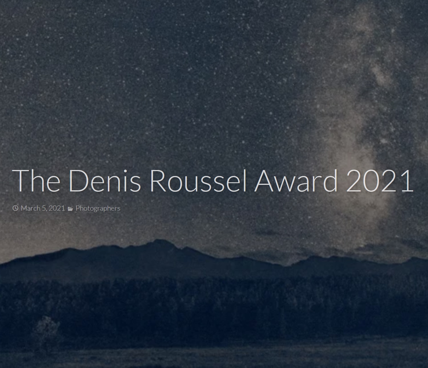 Denis Roussel Award 2021 | Photo Contest Calendar 2025